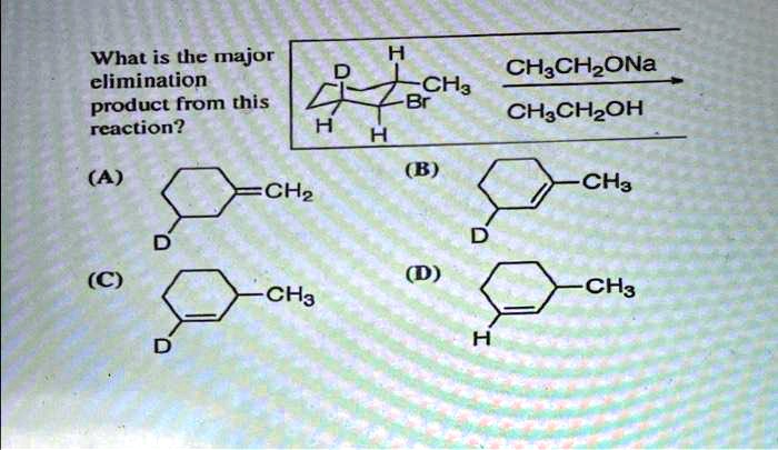SOLVED: What is the major elimination product from this reaction? H D ...