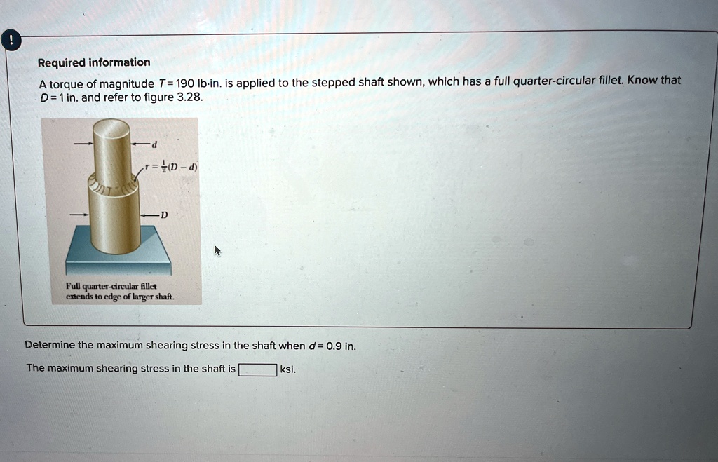 required information a torque of magnitude t190 lb in is applied to the ...