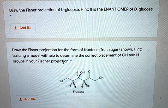 SOLVED: Draw the Fisher projection of L-glucose. Hint: It is the ...