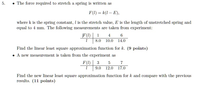 SOLVED:The force required to stretch spring is written as F() = k( - E ...