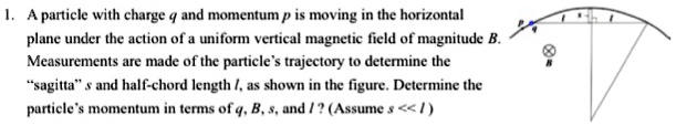 SOLVED: 1. A particle with charge q and momentum p is moving in the horizontal plane under the ...