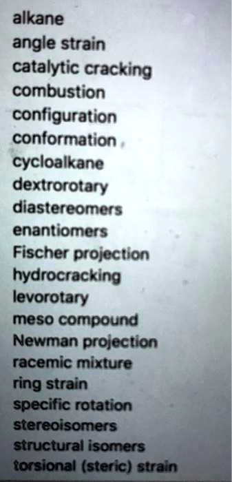 SOLVED:alkane angle strain catalytic cracking combustion configuration ...