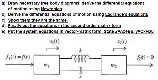 a) Draw necessary free body diagrams, derive the differential equations of motion using ...
