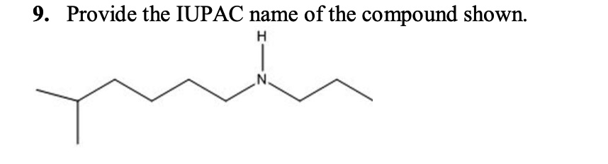 SOLVED: 9 Provide the IUPAC name of the compound shown