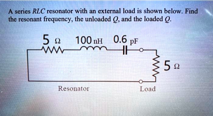 SOLVED: A series RLCresonator with an external load is shown below.Find ...