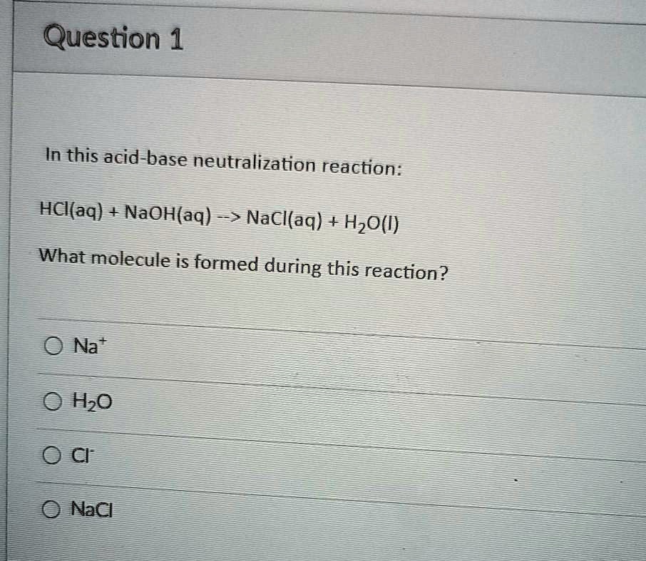 SOLVED: In this acid-base neutralization reaction: HCl(aq) + NaOH(aq) â ...
