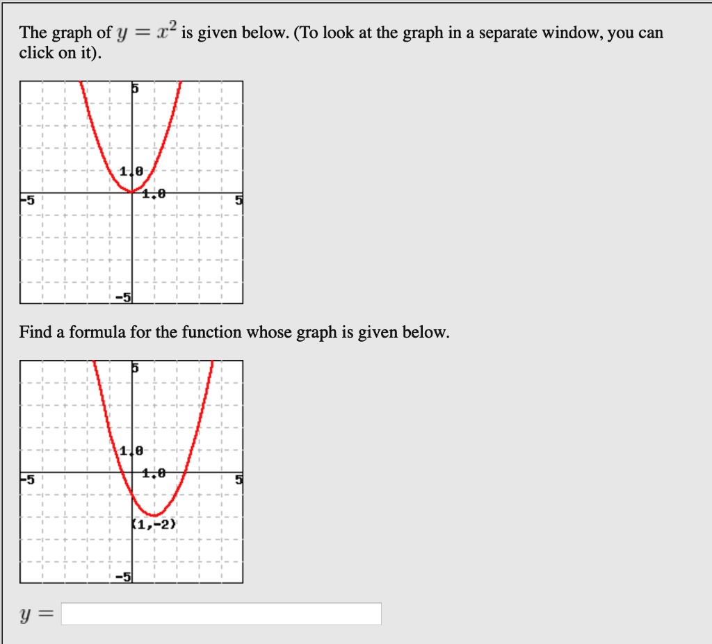 SOLVED: The graph of y = z? is given below: (To look at the graph in a ...