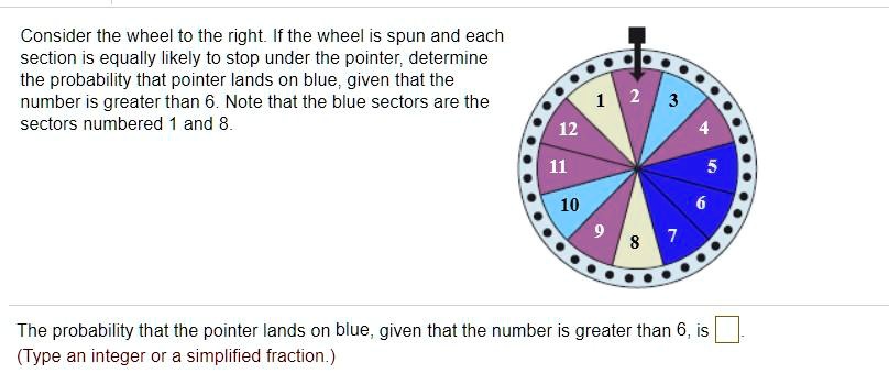 Consider the wheel to the right If the wheel is spun and each section ...