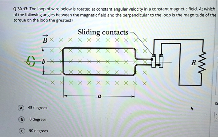q 3013 the loop of wire below is rotated at constant angular velocity ...