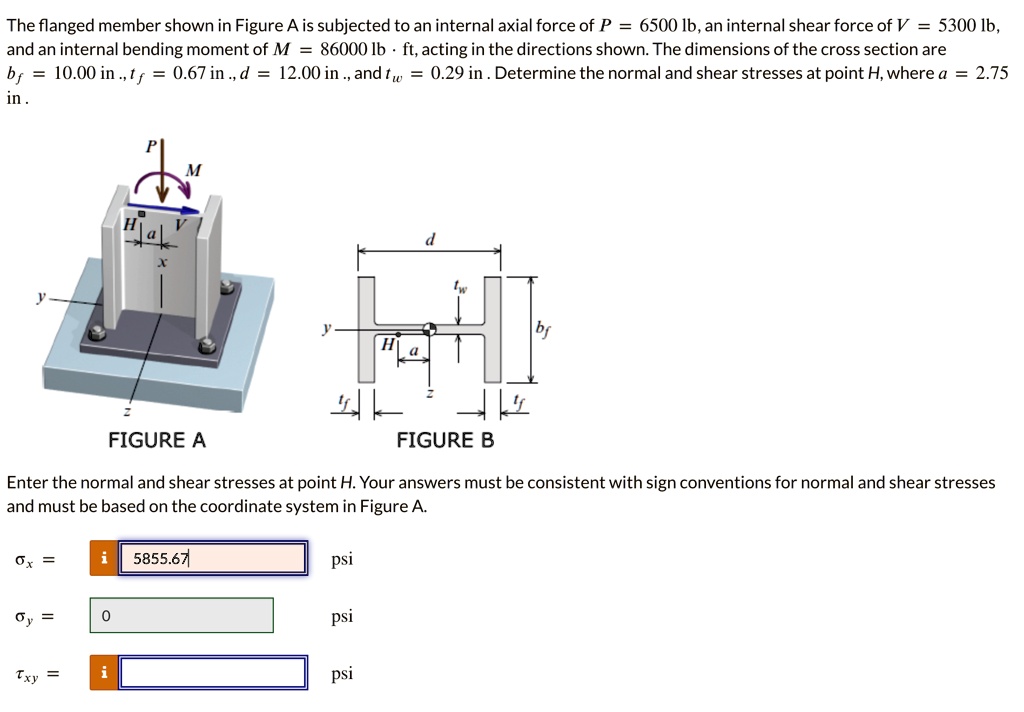SOLVED: The flanged member shown in Figure A is subjected to an ...