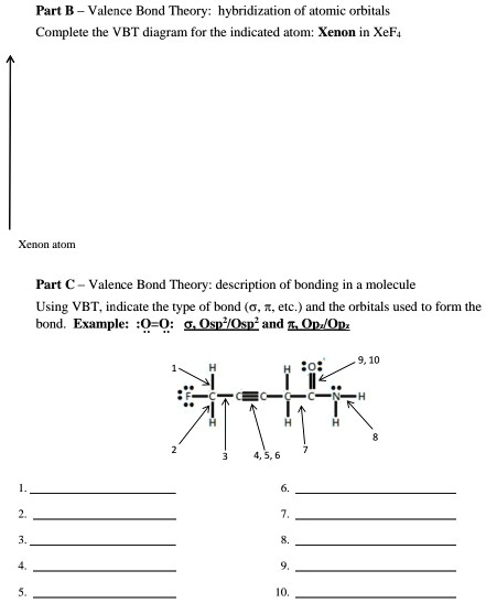 Part B - Valence Bond Theory: hybridization of atomic orbitals Complete ...