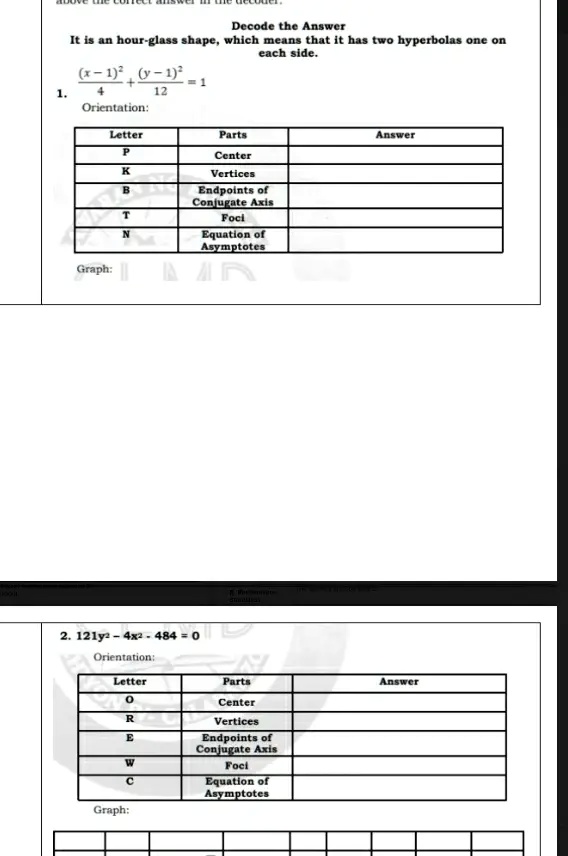 SOLVED: Decode the Answer It is an hourglass shape, which means that it ...