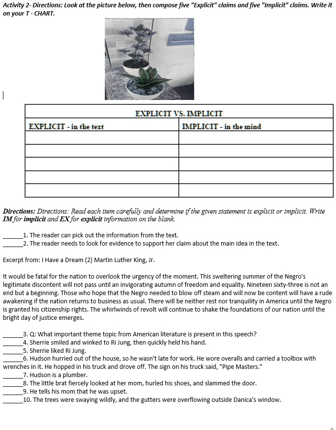 all about english activity 2 directions look at the picture below then ...