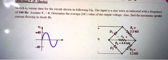 SOLVED: Question 2 (5 Marks) Sketch Ve versus time for the circuit shown in the following figure ...