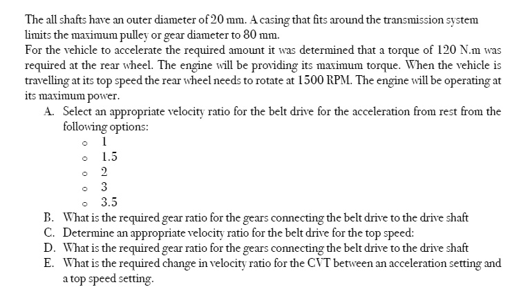 SOLVED: It was determined that there would be a two-stage transmission ...