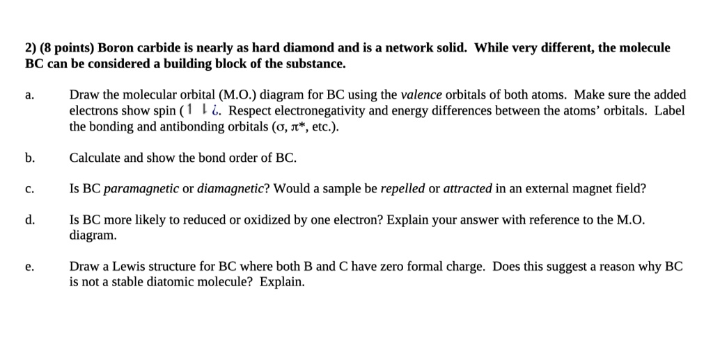 2 8 points boron carbide is nearly as hard diamond and is a network ...