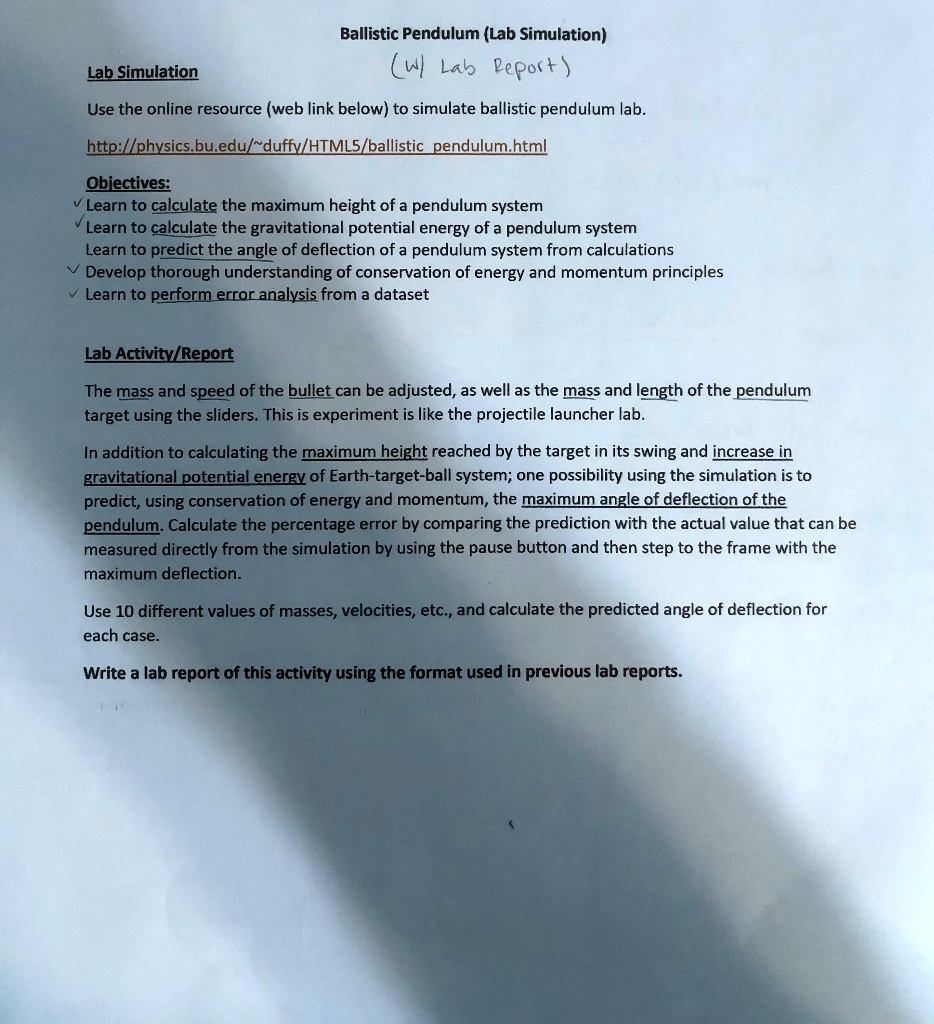 Projectile Launcher With Pendulum