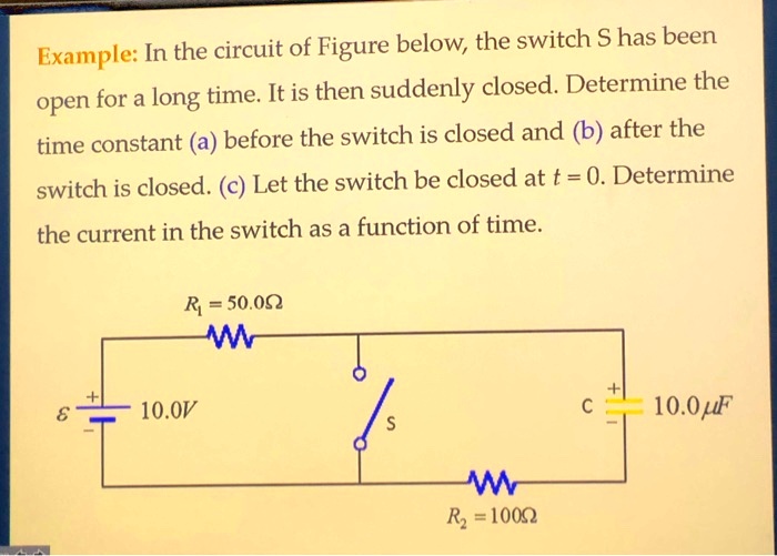 example in the circuit of figure below the switch has been for a long time it is then suddenly ...