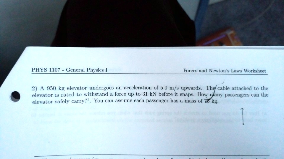 phys 1107 general physics forces and newtons laws worksheet 2 a 950 kg ...