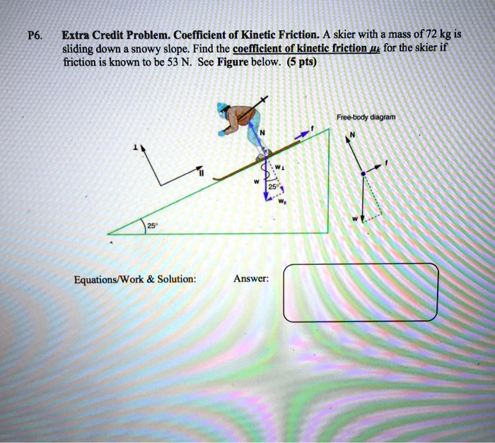 SOLVED: Extra Credit Problem: Coefficient of Kinetic Friction - A skier ...