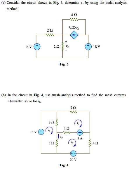 (a) Consider the circuit shown in Fig. 3, determine vx by using the nodal analysis method. 4 ...