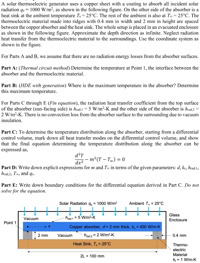 please show your work so i can understand how to solve this thank you a solar thermoelectric ...