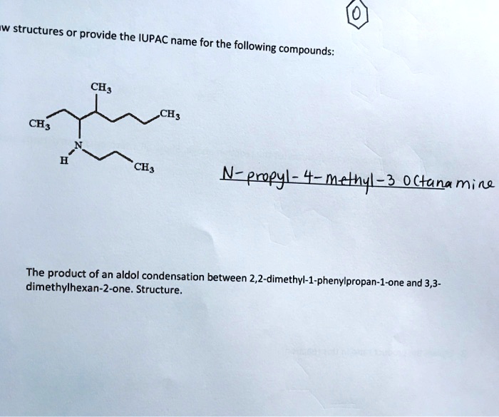 SOLVED: structures or provide the IUPAC name for the following compounds: CH, CH3 CH, Nergyl ...