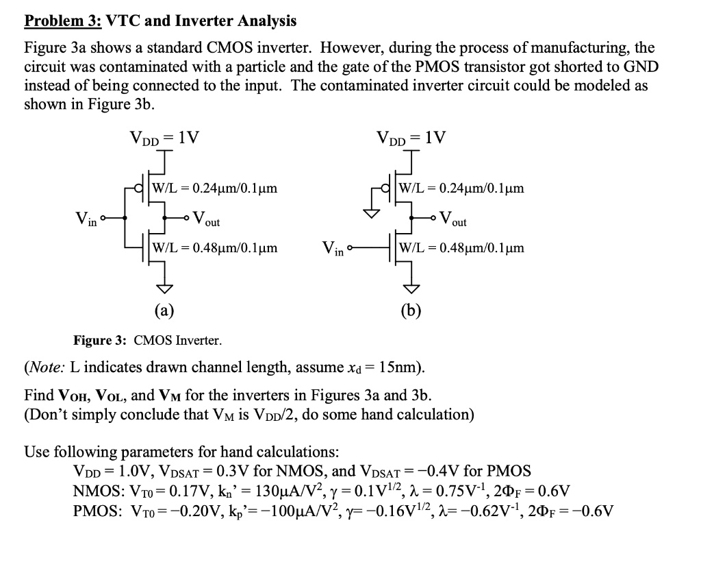 problem 3 vtc and inverter analysis figure 3a shows a standard cmos ...