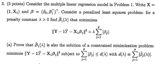 SOLVED:(5 points) Consider the multiple linear regression model in ...