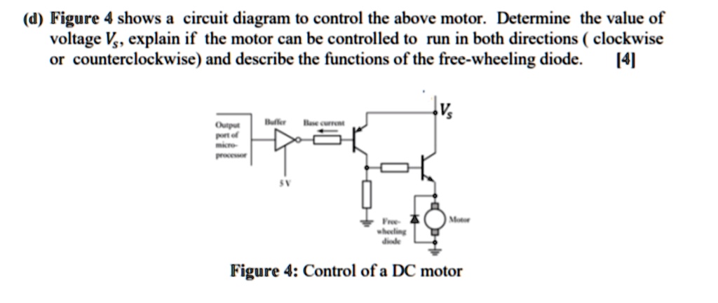SOLVED: (d) Figure 4 shows a circuit diagram to control the above motor ...