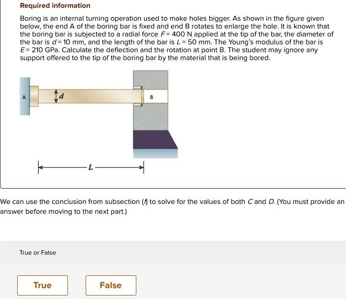 Required information Boring is an internal turning operation used to ...