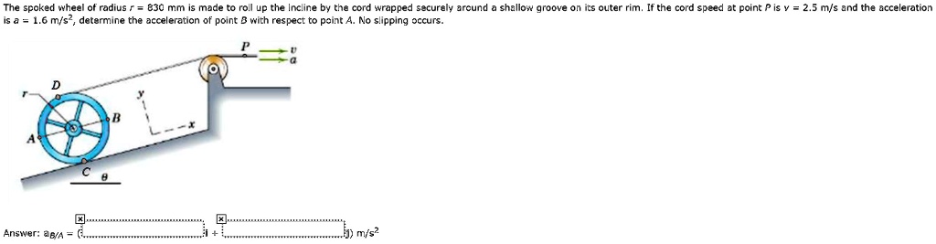 SOLVED: The spoked wheel of radius = 830 mm is made to roll up the ...