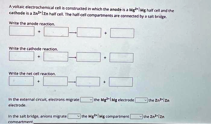 SOLVED: A voltaic electrochemical cell is constructed in which the ...