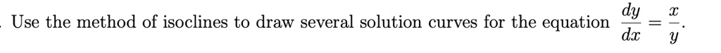 Use the method of isoclines to draw several solution curves for the ...