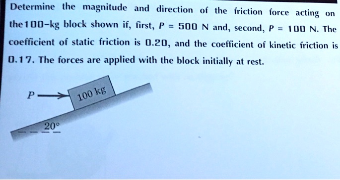 Determine the magnitude and direction of the friction force...