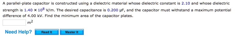 SOLVED: parallel plate capacitor constructed using dielectric material whose dielectric constant ...