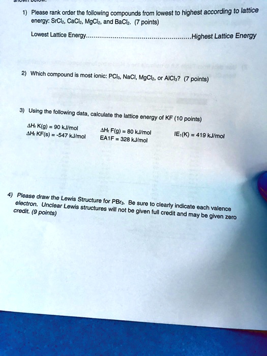 SOLVED: Please rank order the following compounds from lowest t0 ...