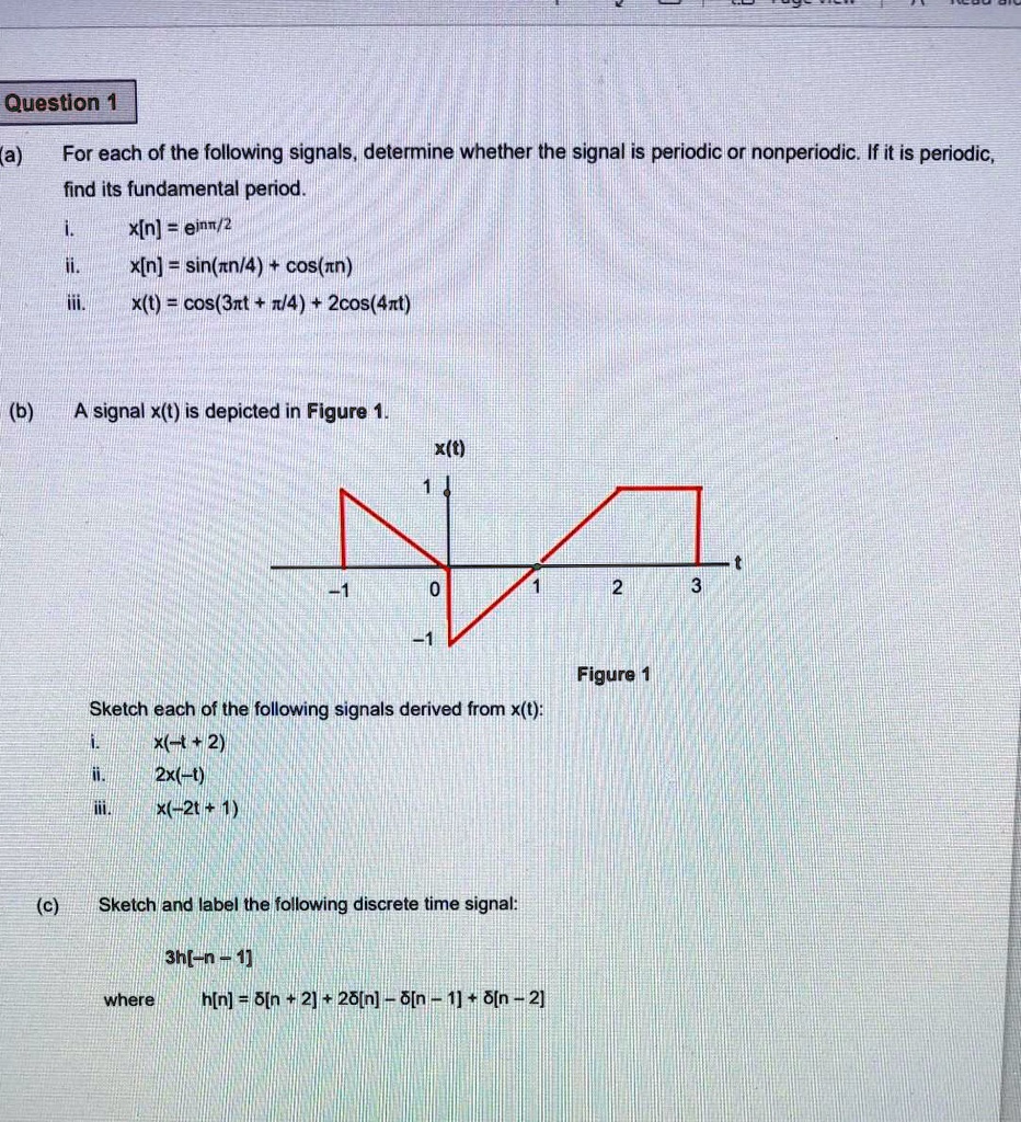 question a for each of the following signals determine whether the ...