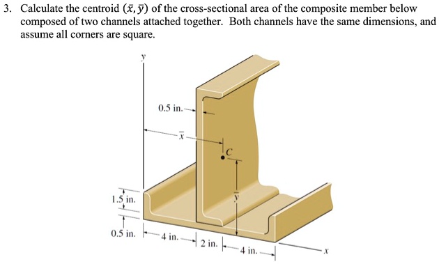 3. Calculate the centroid (x̅, y̅) of the cross-sectional...