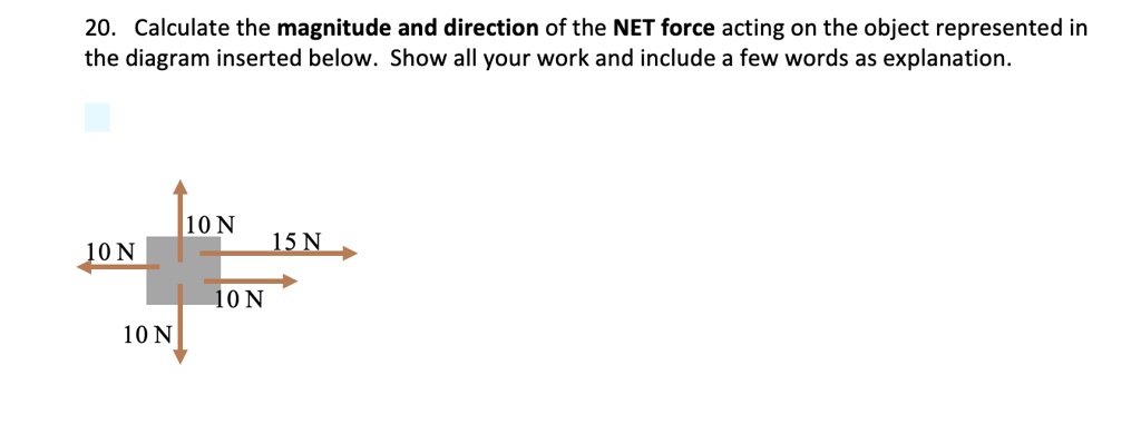 20. Calculate the magnitude and direction of the NET force acting on the object represented in ...