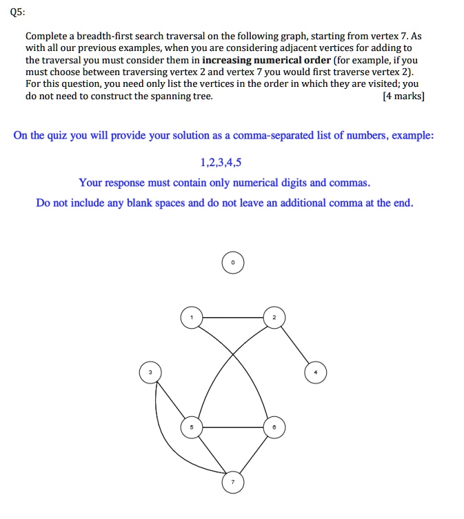 SOLVED:Q5: Complete breadth-first search traversal on the following ...