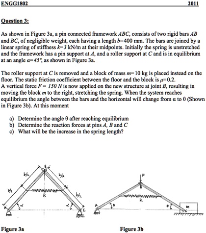 engg1802 2011 question 3 as shown in figure 3a a pin connected ...