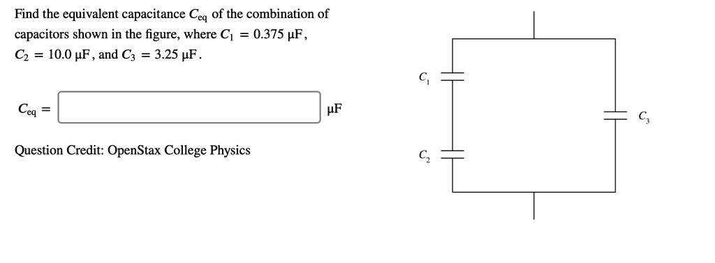 find the equivalent capacitance ceq of the combination of capacitors ...