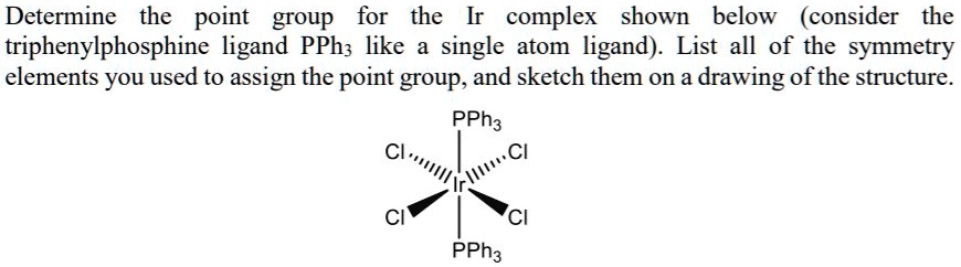 SOLVED: Determine the point group for the Ir complex shown below ...
