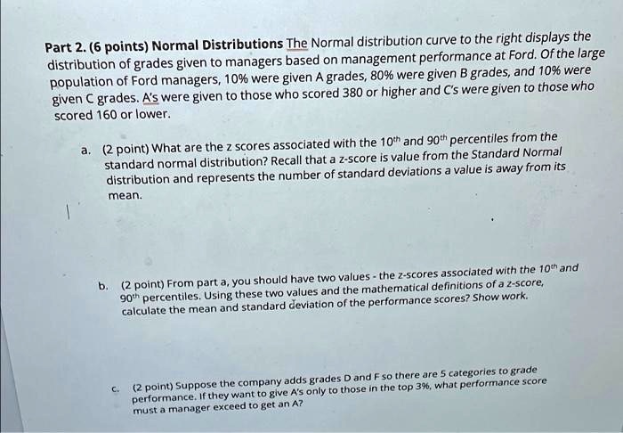 SOLVED: Part 2.6 points Normal Distributions The Normal distribution ...