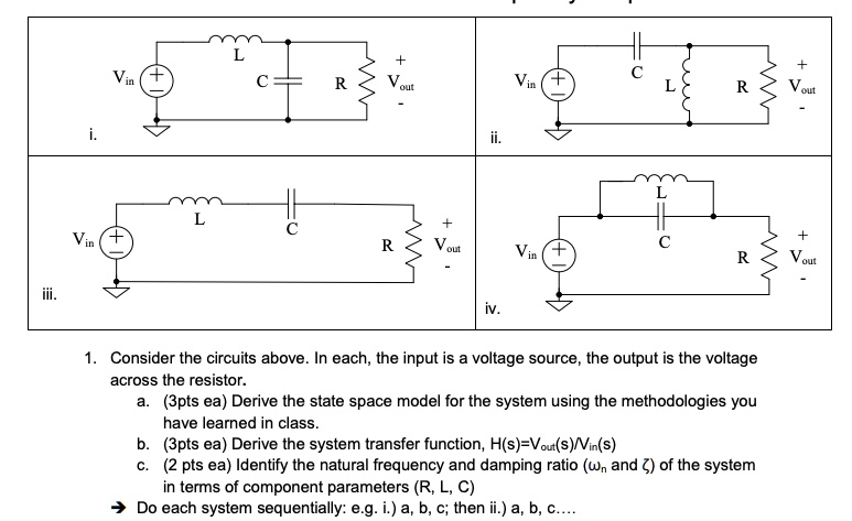 SOLVED: Consider the circuits above. In each, the input is a voltage ...