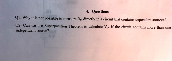 Solved Q1 Why Is It Not Possible To Measure Ri Directly In A Circuit