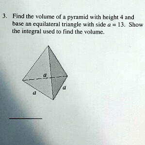 Find the volume of pyramid with height and base an equilateral triangle ...