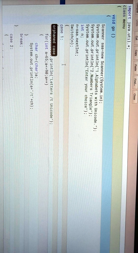 Solved Using A Switch Case Statement Write A Menu Driven Program To Do The Following A
