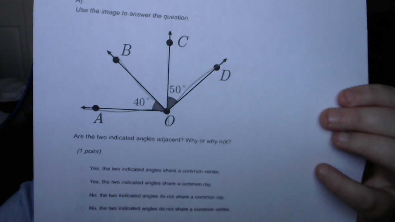 Use The Image To Answer The Question Are The Two Indicated Angles